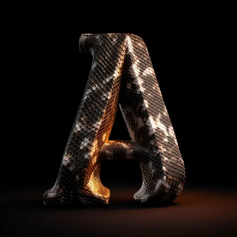Realistic Snakeskin Logo Lettering Midjourney Prompt | PromptBase