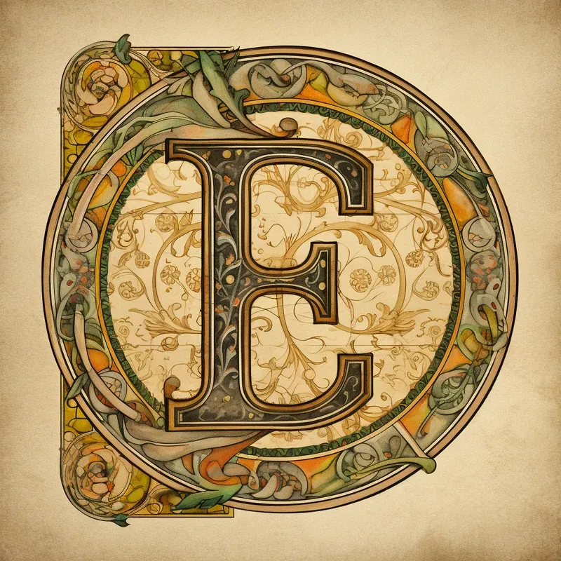 Medieval Manuscript Ornate Logo Letters Midjourney Prompt | PromptBase