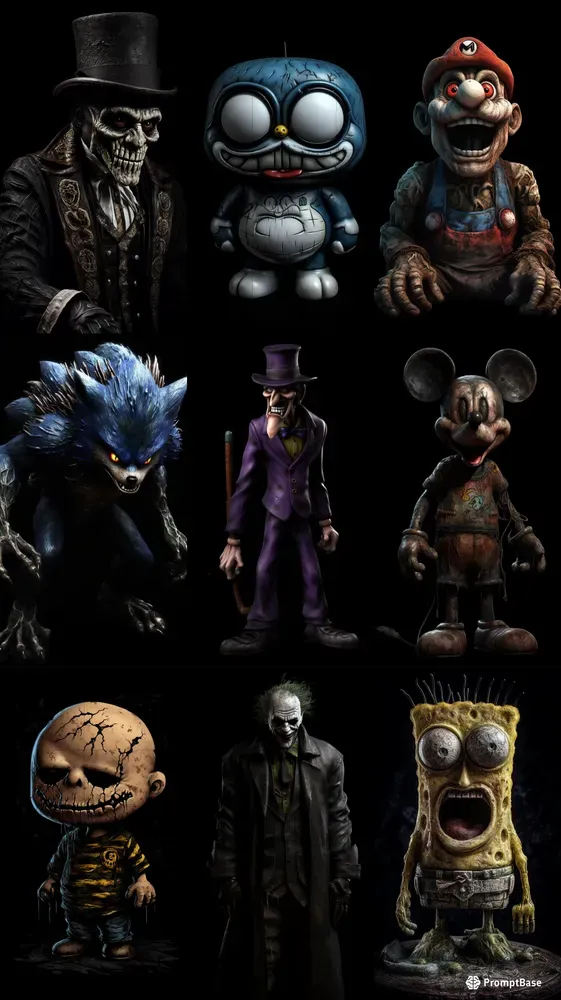 Disturbed Characters Midjourney Prompt | PromptBase