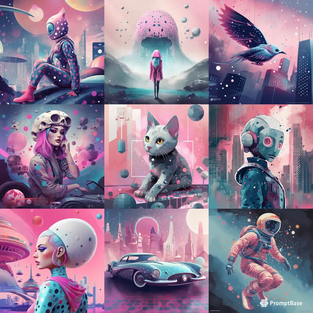 Retro Futuristic Paintings Midjourney Prompt | PromptBase
