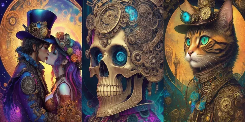 Psychedelic Art Meet Steampunk Leonardo Ai Prompt | PromptBase