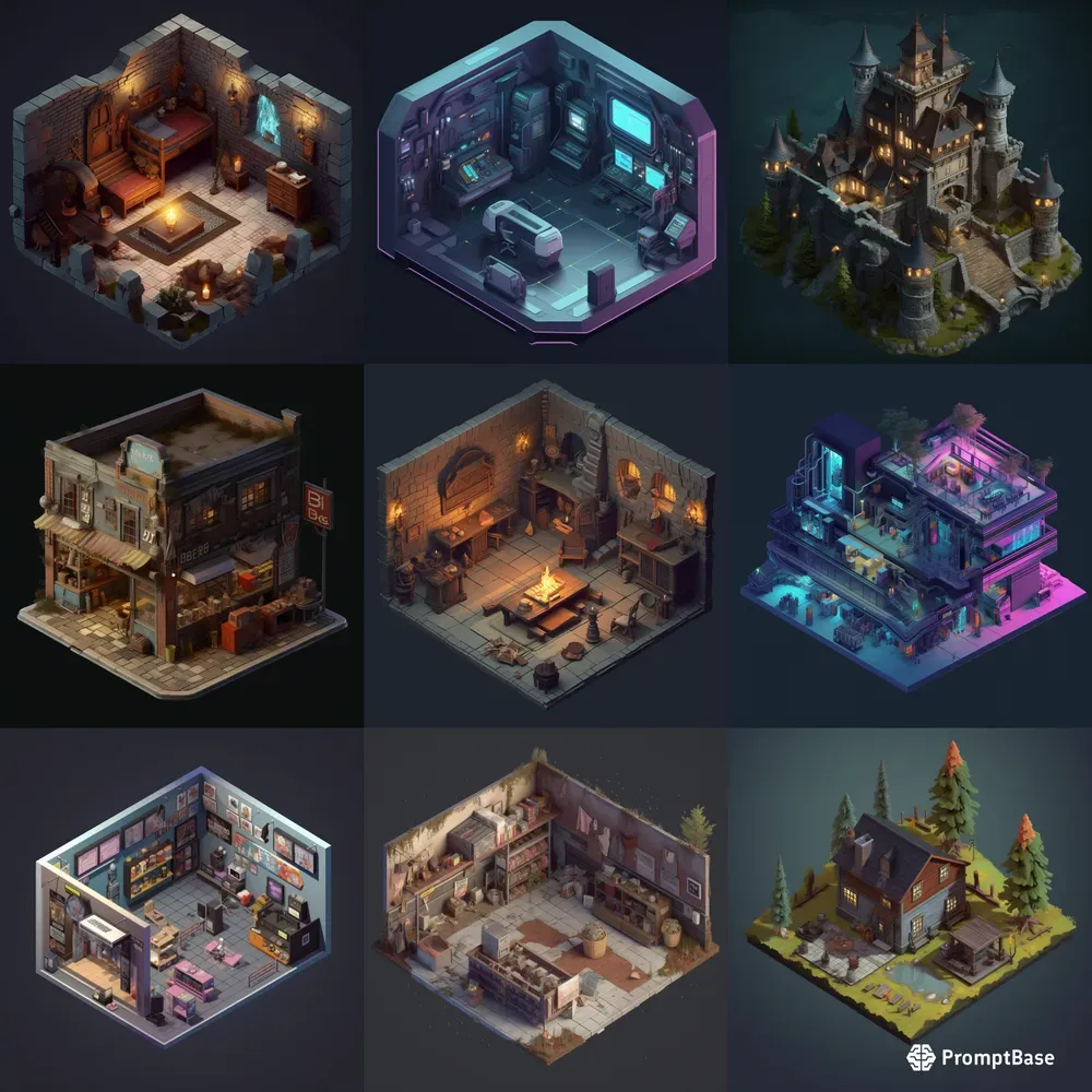 Isometric Game Assets Midjourney Prompt | PromptBase