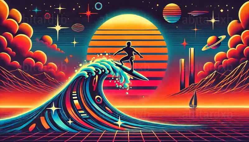 Neon 80s Retro Vector Art DALL·E Prompt | PromptBase