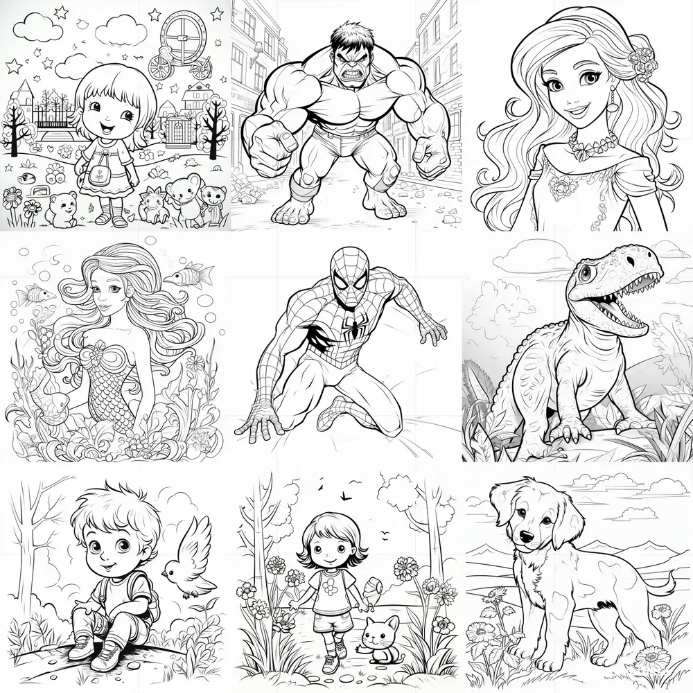 Childrens Colouring Ins Midjourney Prompt | PromptBase