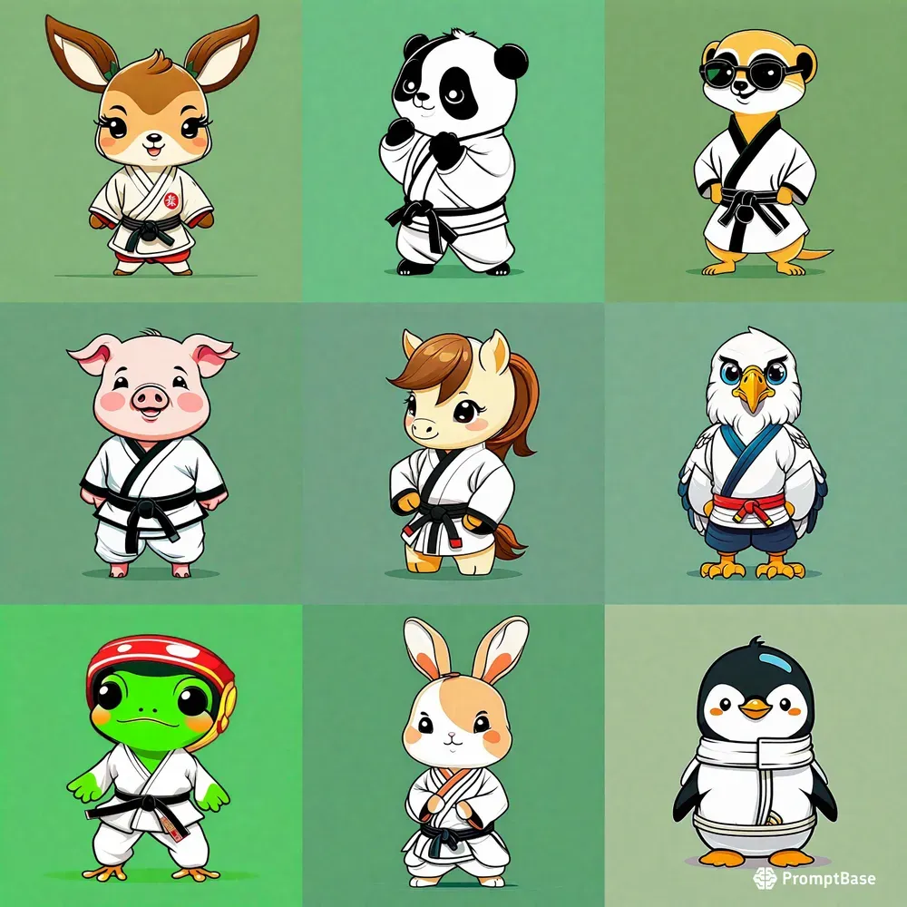 Animals In Martial Art Uniforms Stable Diffusion Prompt | PromptBase
