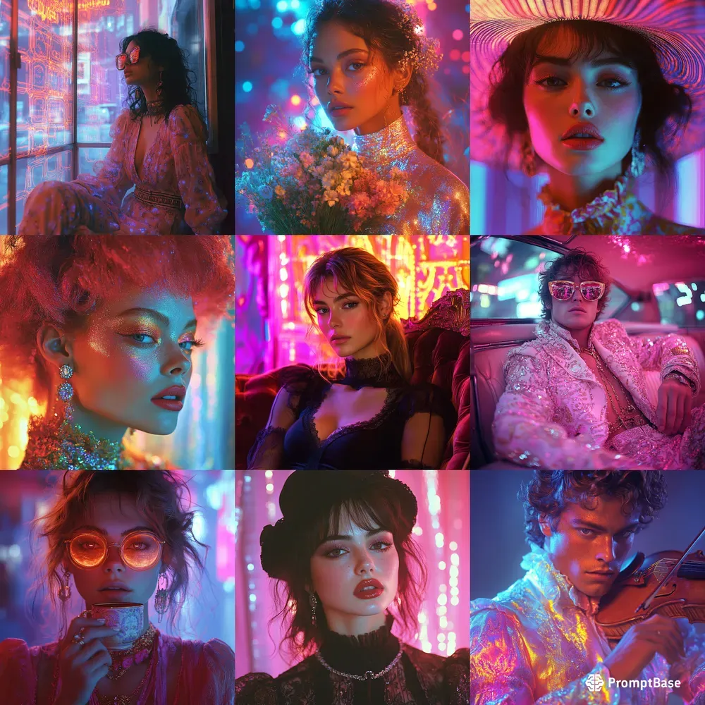 Vaporwave Glitch Portraits Midjourney Prompt | PromptBase