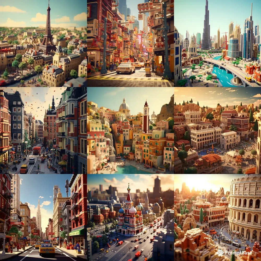 City Lego Towns Midjourney Prompt | PromptBase