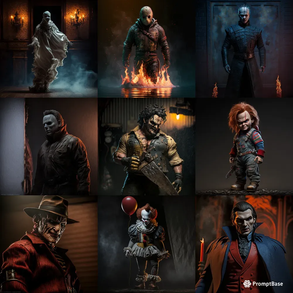 Premium Horror Characters Action Figures Midjourney Prompt | PromptBase