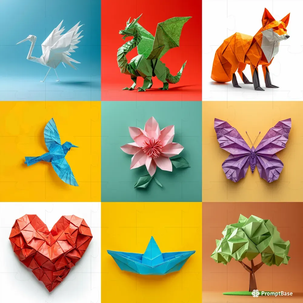 Realistic Origami Objects Midjourney Prompt | PromptBase
