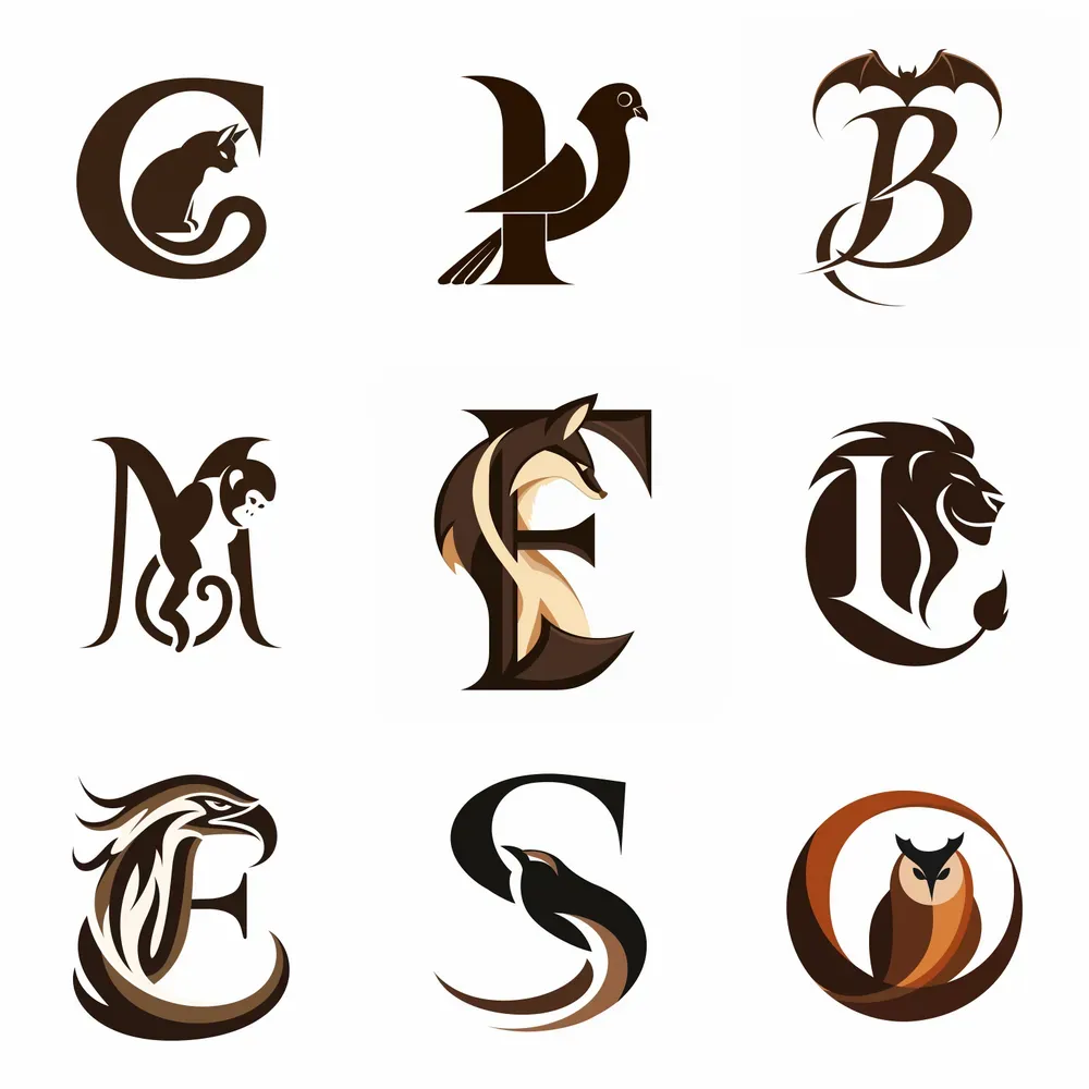 Animalistic Letter Logos Midjourney Prompt | PromptBase