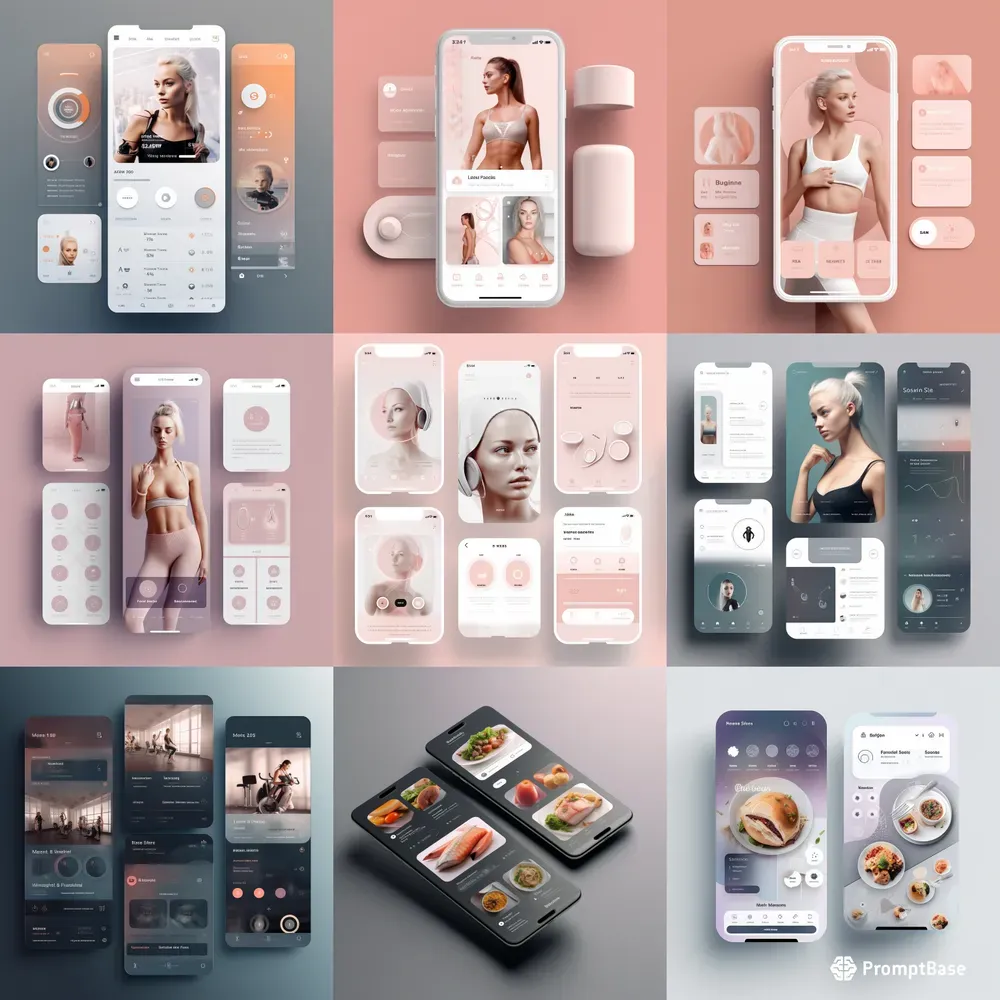 App Experiences With Sleek Ui Designs Midjourney Prompt | PromptBase