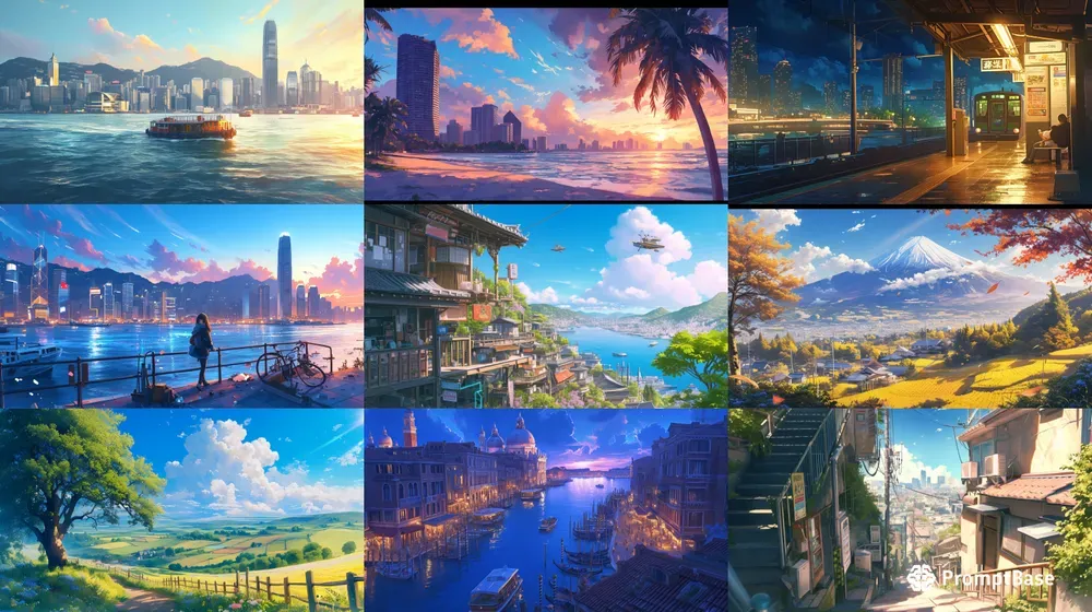 Anime Landscape Paintings Midjourney Prompt | PromptBase