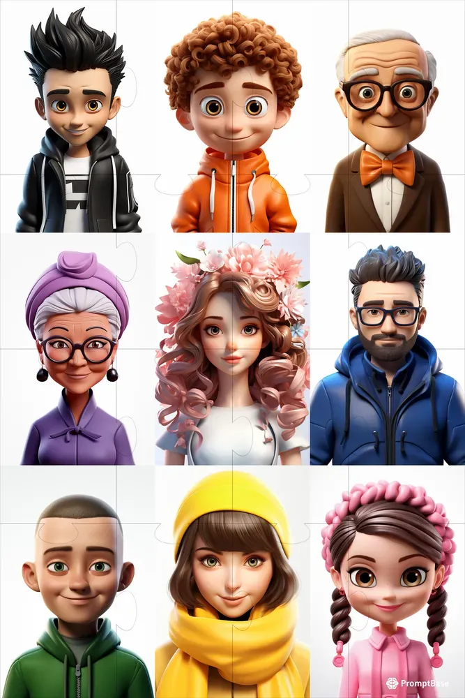 3D Cartoon Avatars For Profile Pictures Midjourney Prompt | PromptBase