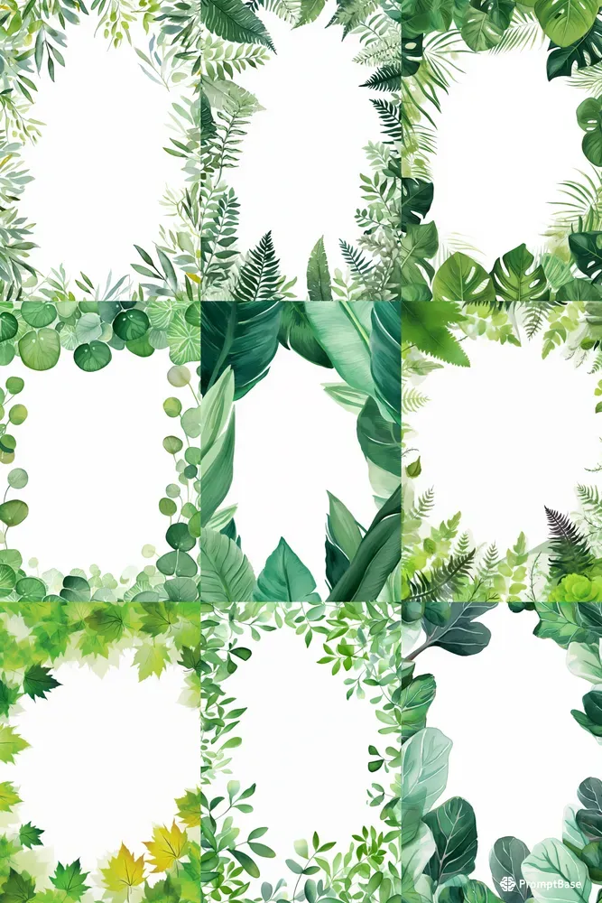 Leaves Invitation Card Templates Designs Midjourney Prompt | PromptBase