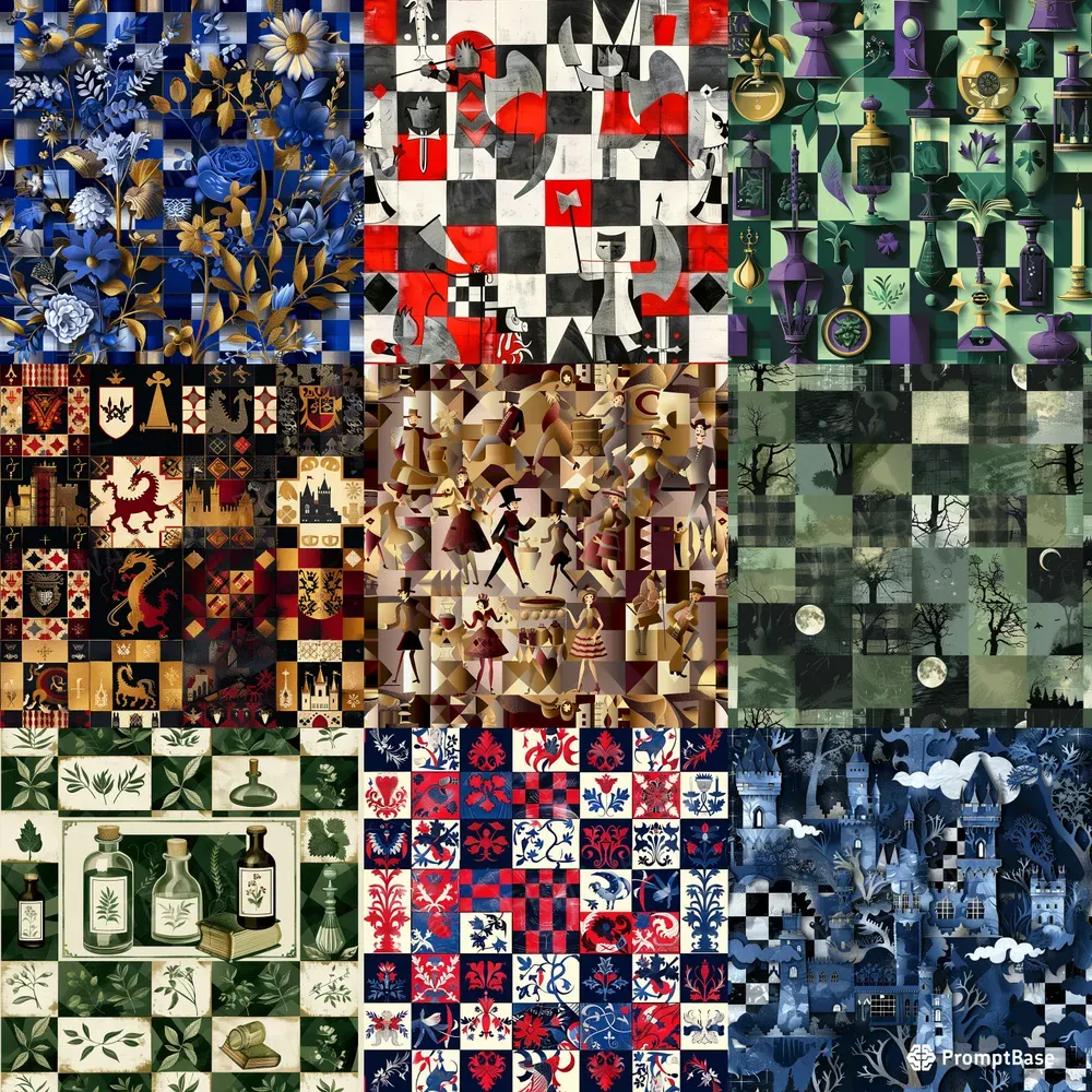 Medieval Squares Seamless Patterns Midjourney Prompt | PromptBase