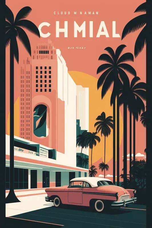 Vintage Artistic Travel Posters Midjourney Prompt | PromptBase