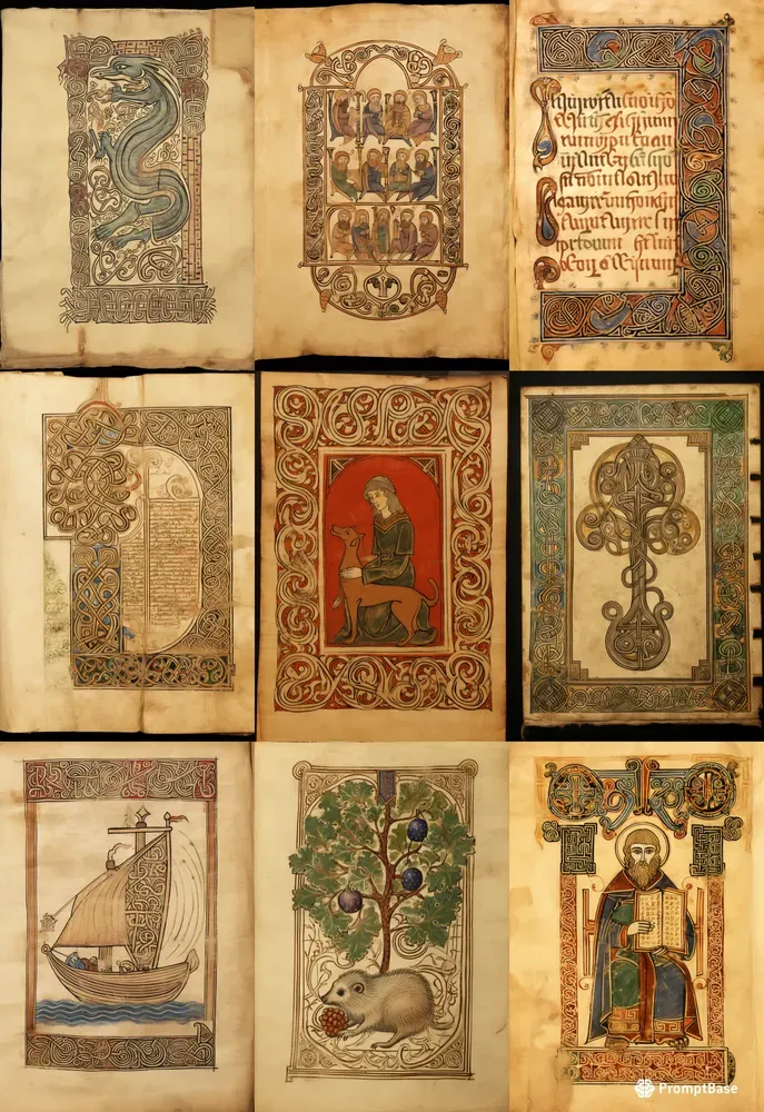 Medieval Irish Codices Midjourney Prompt | PromptBase