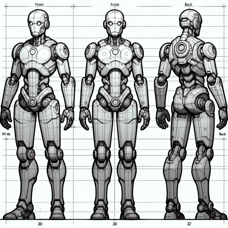 3D Turn-around Reference Sheet DALL·E Prompt | PromptBase