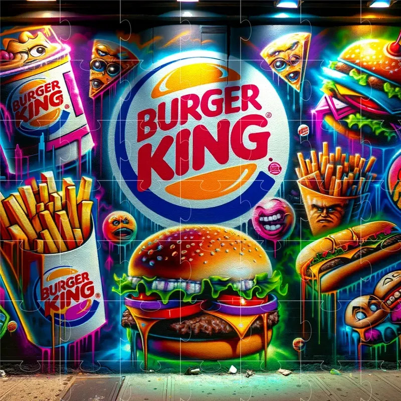 Fast Food Bright Street Art Graffiti DALL·E Prompt | PromptBase