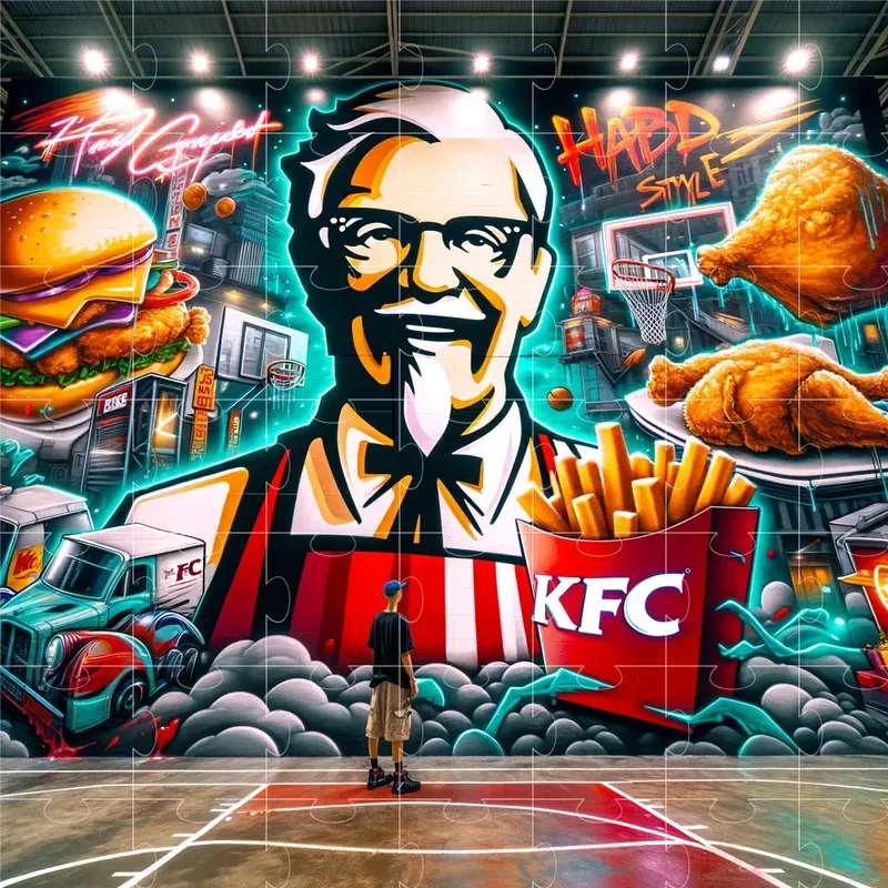 Fast Food Bright Street Art Graffiti DALL·E Prompt | PromptBase