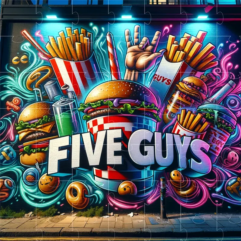 Fast Food Bright Street Art Graffiti DALL·E Prompt | PromptBase