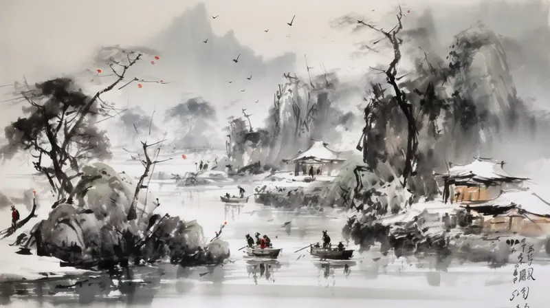Traditional Chinese Ink Paintings Midjourney Prompt | PromptBase