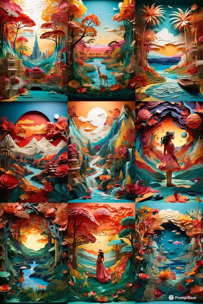 Papercut Designs Leonardo Ai Prompt | PromptBase