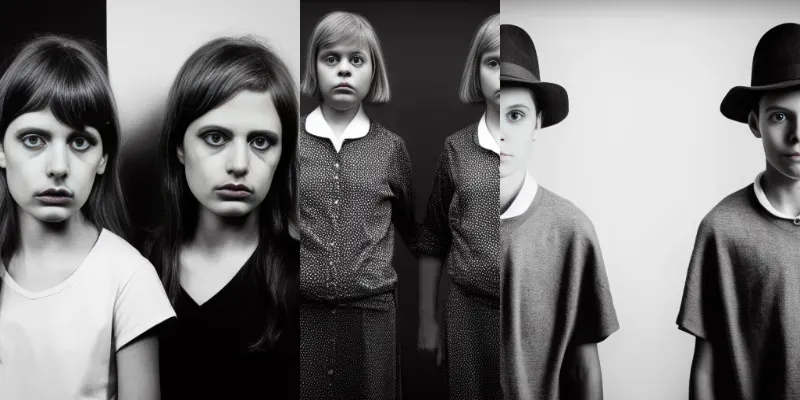 B W Photography Of Twins Stable Diffusion Prompt | PromptBase