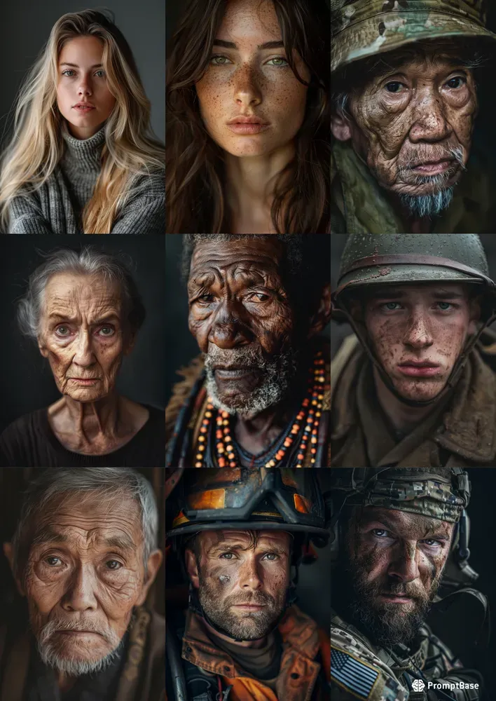 Realistic Portraits Midjourney Prompt | PromptBase