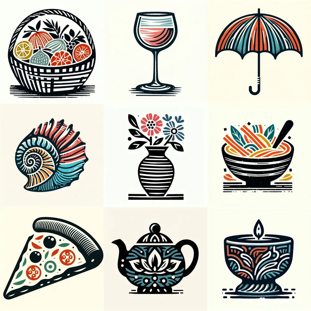 Block Print Art Illustrations DALL·E Prompt | PromptBase