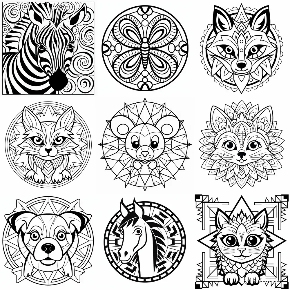 Cute Mandala Coloring Pages Midjourney Prompt | PromptBase