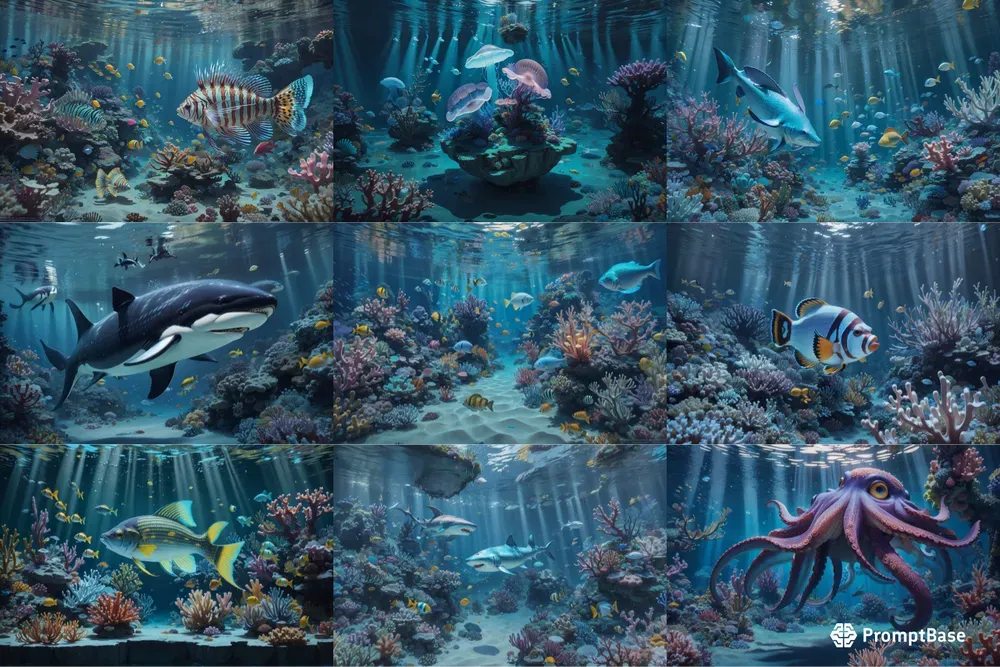 Underwater 3D Aquariums Leonardo Ai Prompt | PromptBase