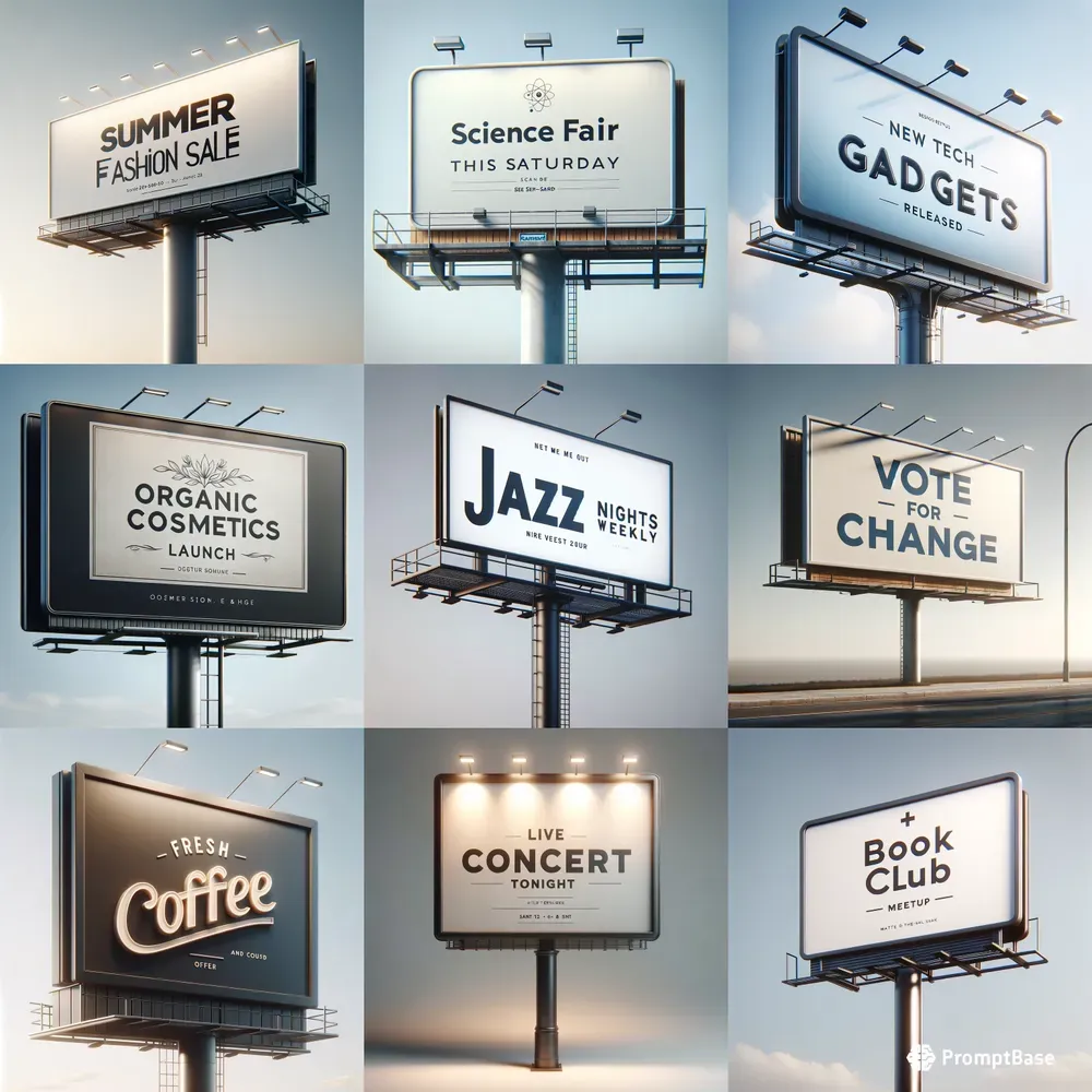 Advertising Billboards With Your Text DALL·E Prompt | PromptBase
