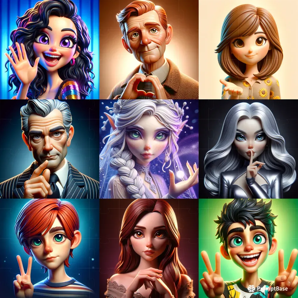 Cartoon Gestures DALL·E Prompt | PromptBase