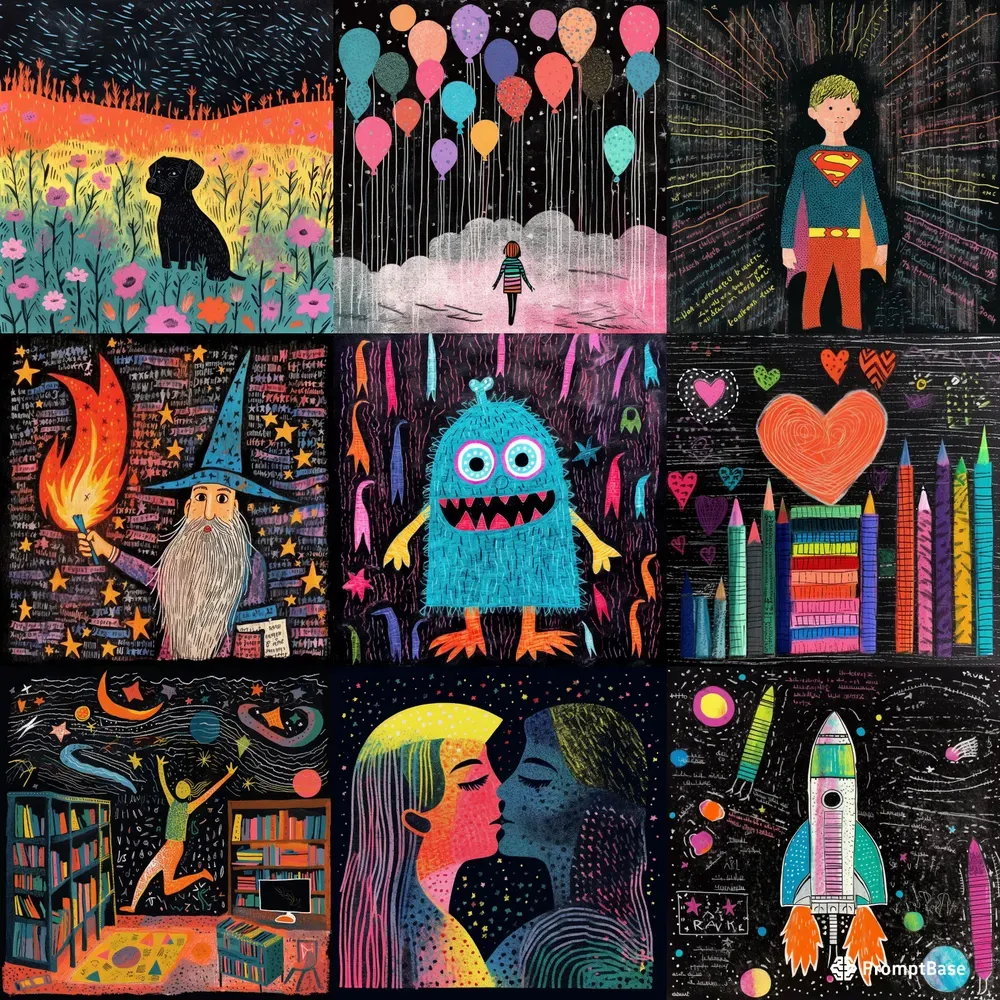 Playful Chalk Doodles For Kids Midjourney Prompt | PromptBase
