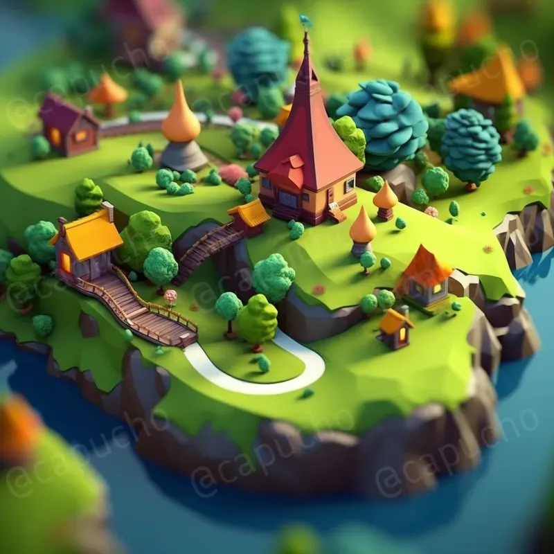 3D Model Clay Landscapes Midjourney Prompt | PromptBase