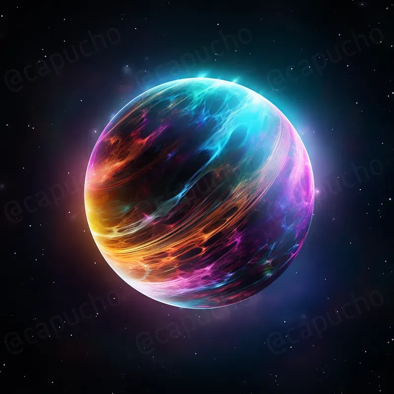 Colorful Textured Realistic Planets Midjourney Prompt | PromptBase