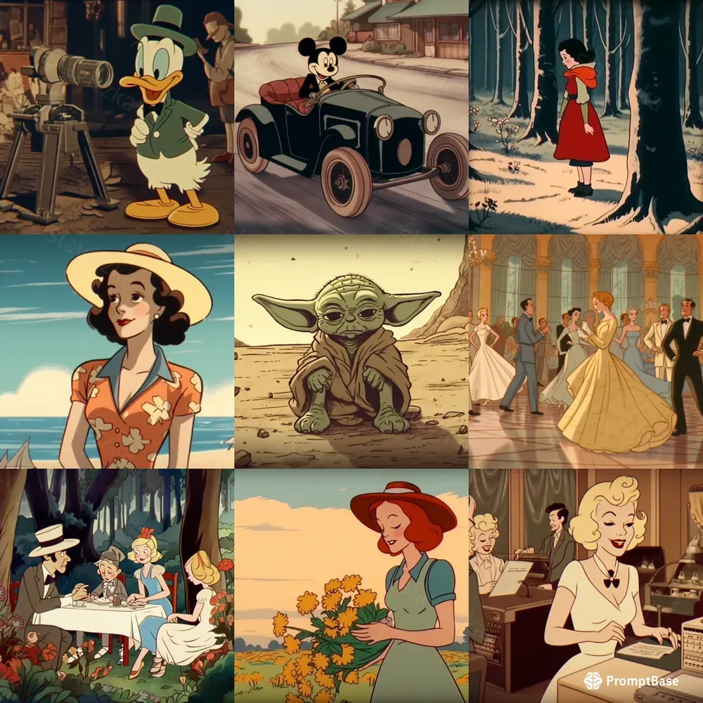 20s Retro Animation Scenes Midjourney Prompt | PromptBase