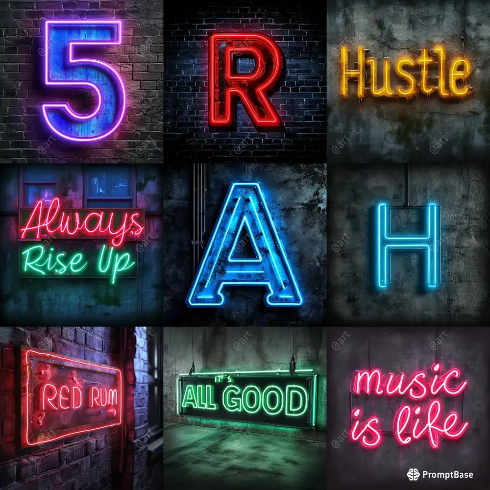 Neon Luminary Signages Midjourney Prompt | PromptBase