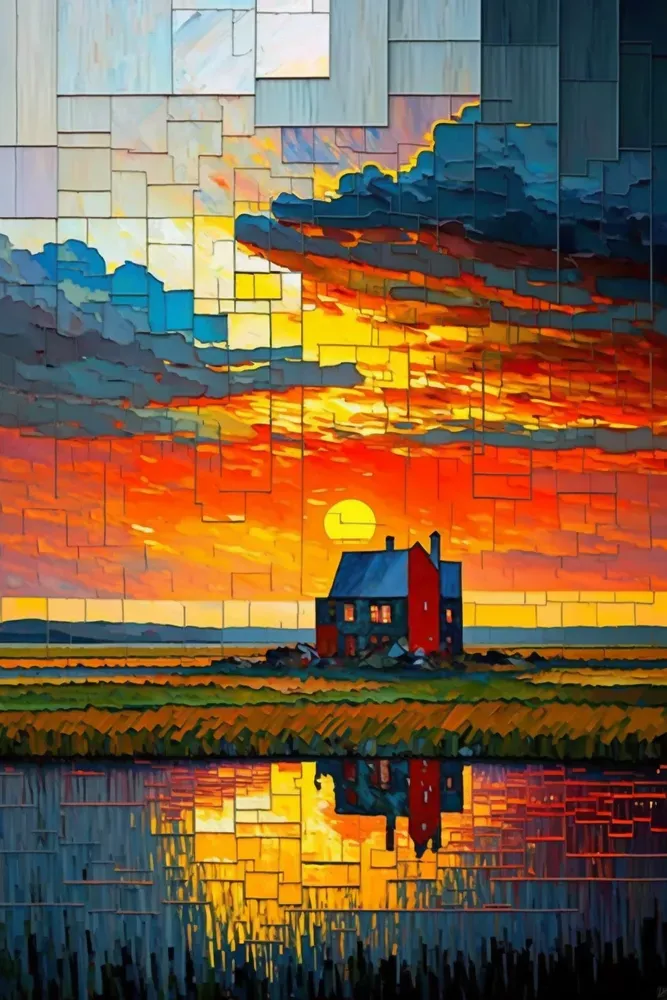 Mozaic Artworks By Piet Mondrian Midjourney Prompt | PromptBase