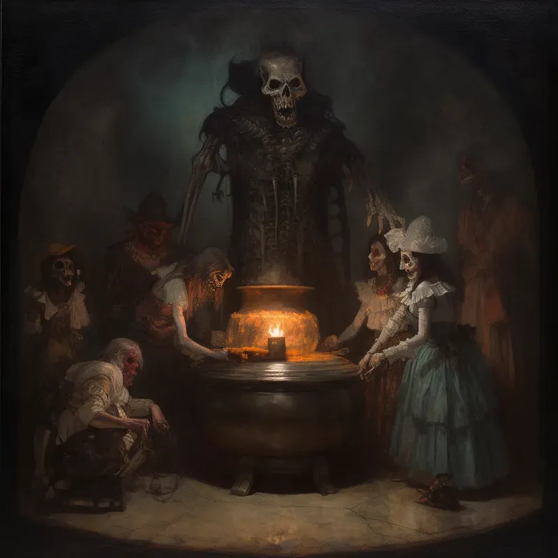 Creepy Gothic Oil Paintings Midjourney Prompt | PromptBase