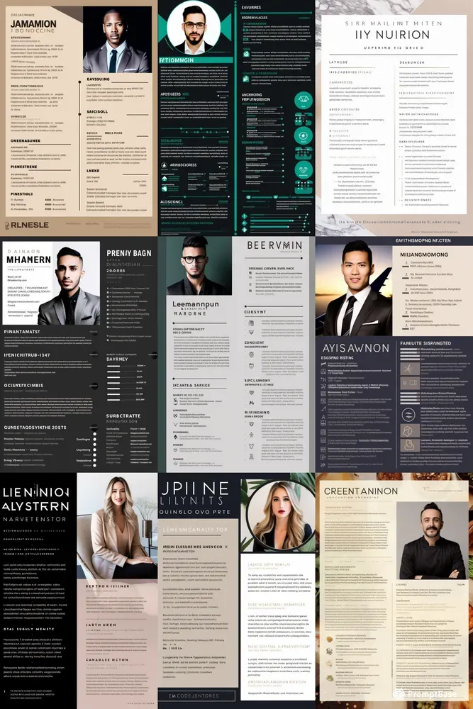 Your Job Resume Design Mock Ups Midjourney Prompt | PromptBase