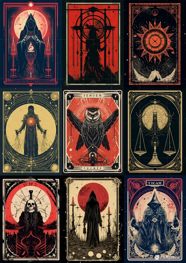 Tarot Card Series Midjourney Prompt Promptbase