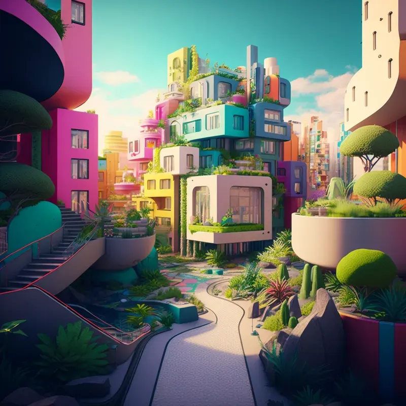 Utopian Green Smart City Architectures Midjourney Prompt | PromptBase