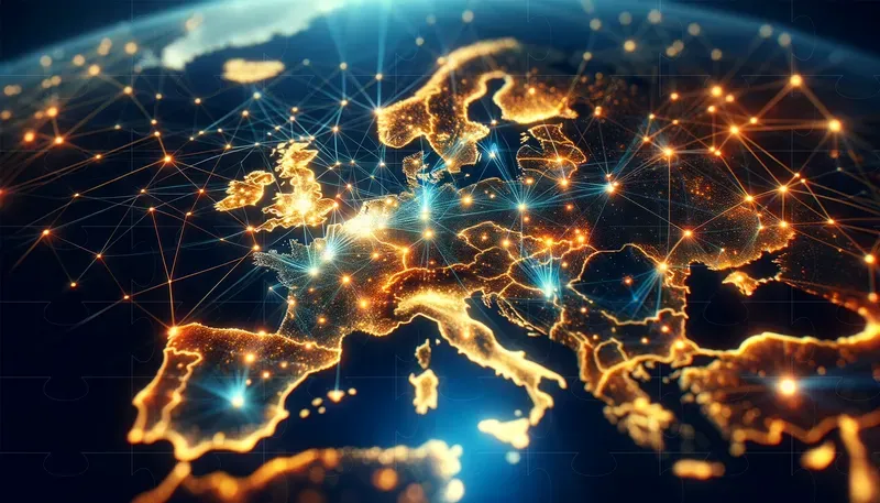 Glowing Digital Network Maps DALL·E Prompt | PromptBase