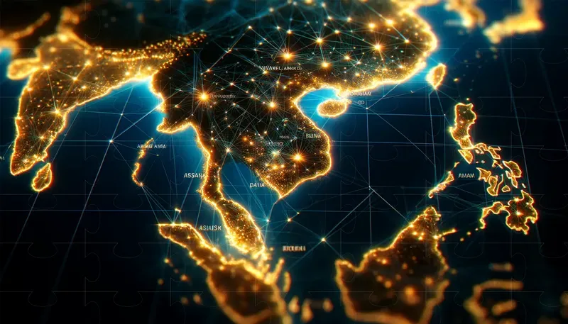 Glowing Digital Network Maps DALL·E Prompt | PromptBase