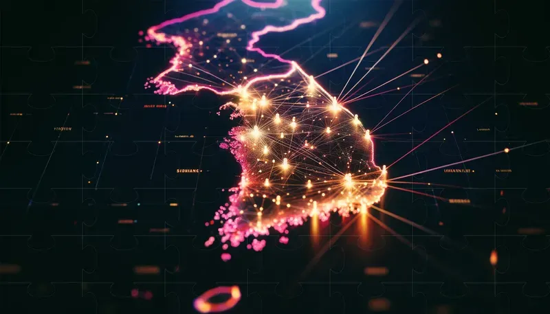 Glowing Digital Network Maps DALL·E Prompt | PromptBase