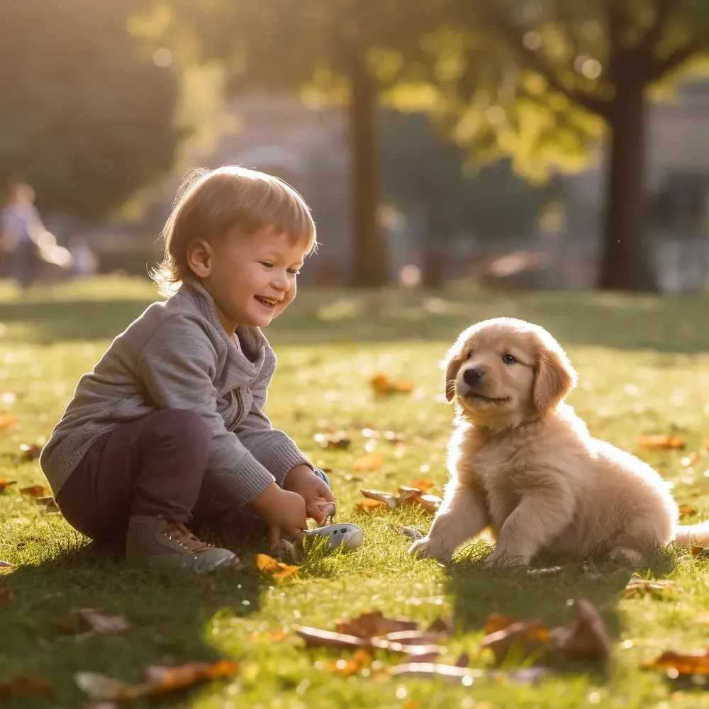 Photorealistic Children Playing With Pets Midjourney Prompt | PromptBase