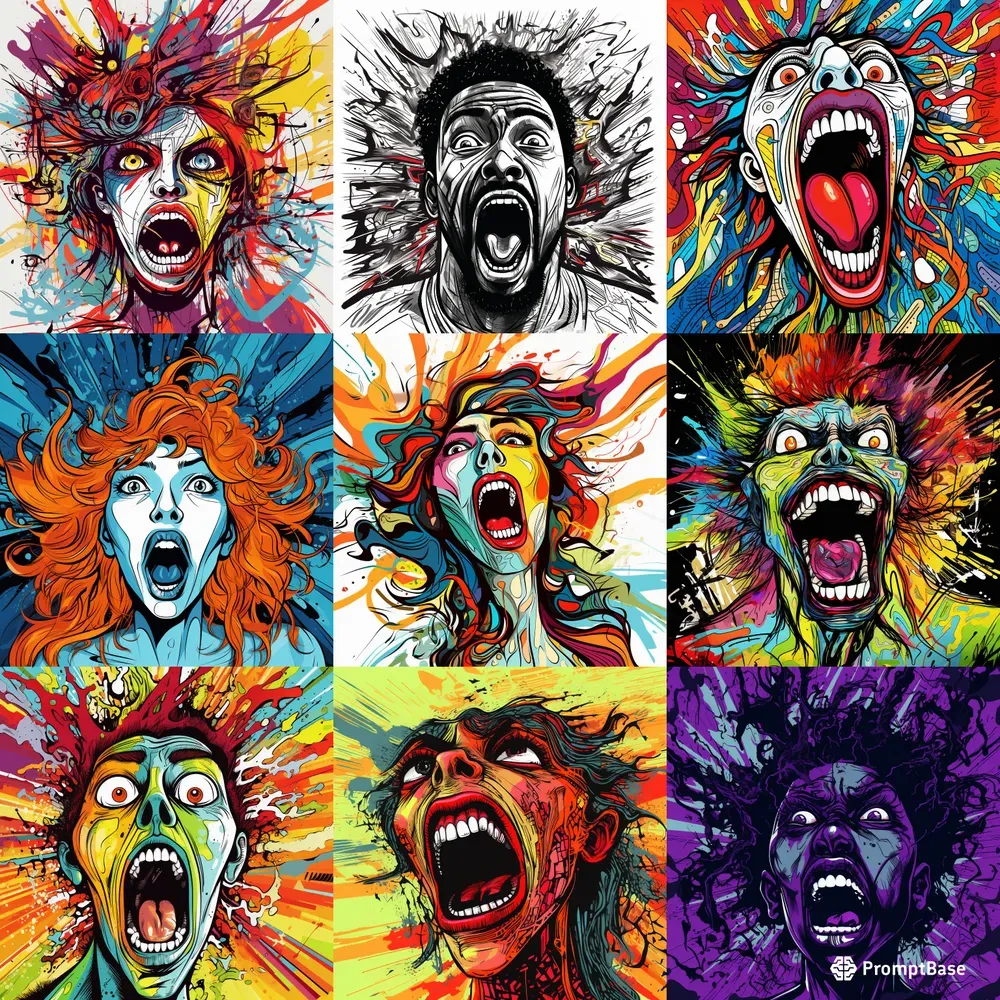 Scary Expression Doodles Midjourney Prompt | PromptBase