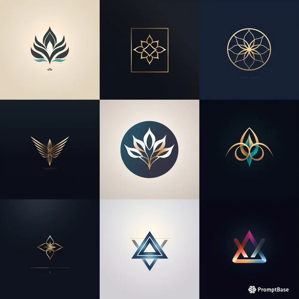 Symmetric Minimal Logos Midjourney Prompt | PromptBase